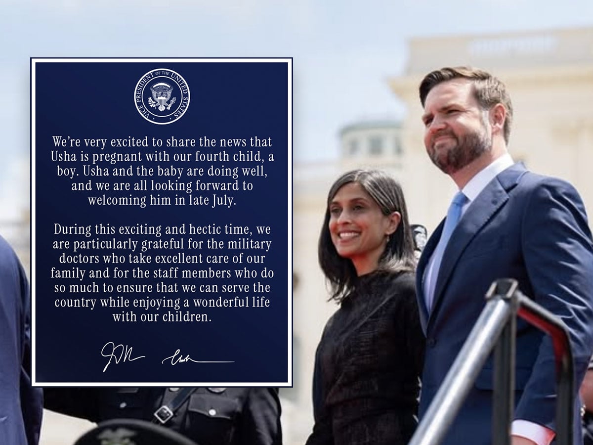 VP JD Vance and Second Lady Usha Vance Announce They're Expecting Their ...