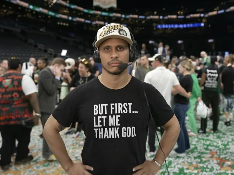 Joe Mazzulla Wears 'But First Let Me Thank God' Shirt After Winning ...